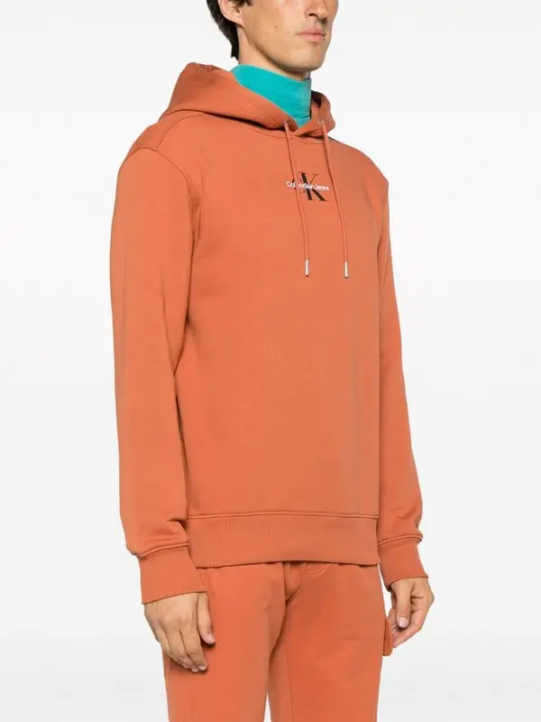 Calvin Klein Monologo Logo-print Hoodie - Orange