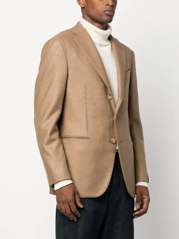 Caruso Single-breasted Wool-cashmere Blazer - Brown