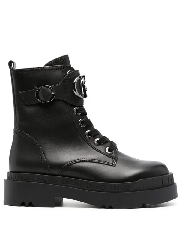 Liu Jo Love 40mm Logo-plaque Ankle Boots - Black