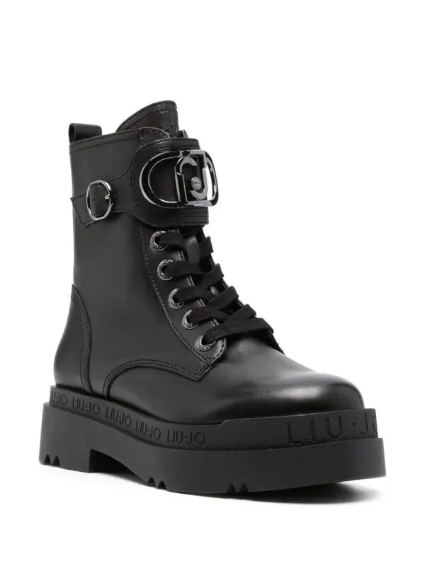 Liu Jo Love 40mm Logo-plaque Ankle Boots - Black