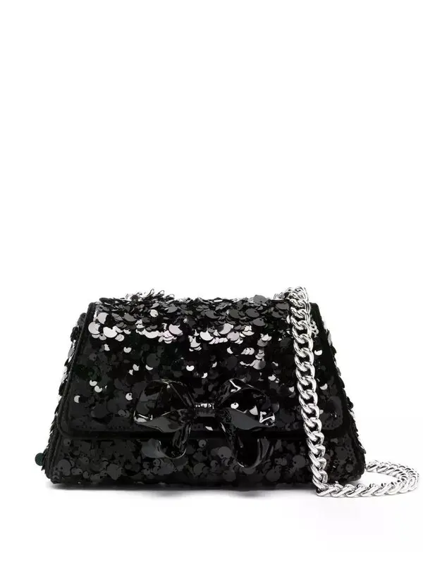 SELF-PORTRAIT Mini Sequin-embellished Bow Bag