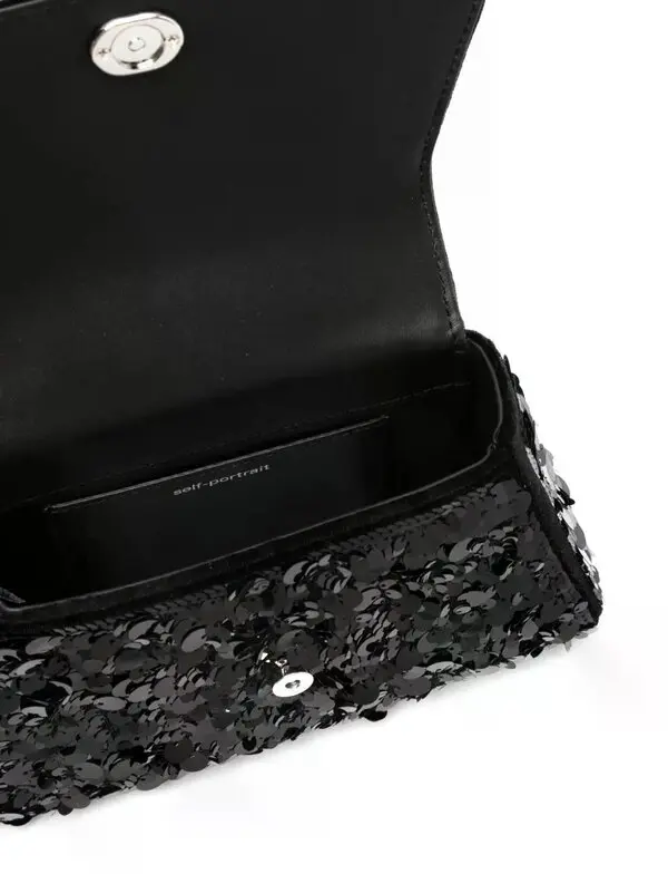SELF-PORTRAIT Mini Sequin-embellished Bow Bag