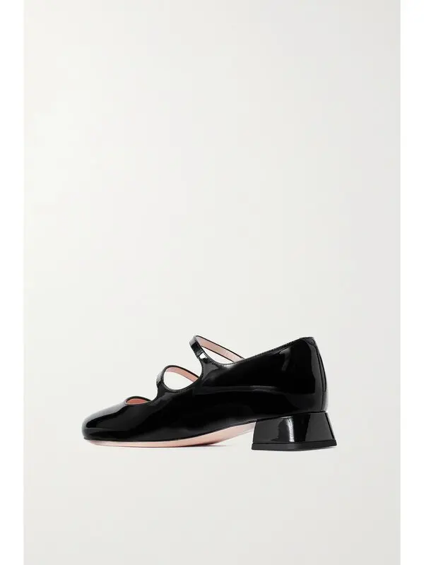 ROGER VIVIER Mini Très Vivier 25 Crystal-embellished Patent-leather Pumps - Black