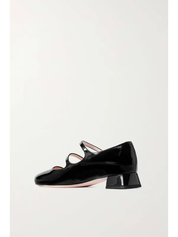 ROGER VIVIER Mini Très Vivier 25 Crystal-embellished Patent-leather Pumps - Black
