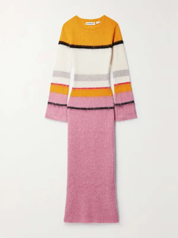 ZANKOV Matilda Striped Knitted Maxi Dress