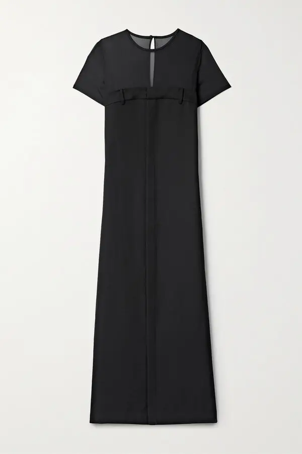 open lace back dress Nalani Pleated Midi Dress in Black