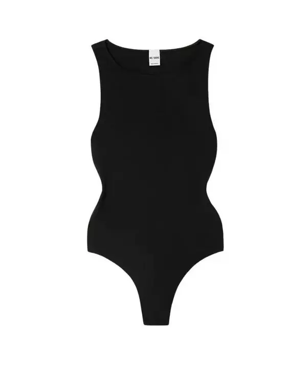 RE/DONE Cotton-blend Jersey Bodysuit - Black