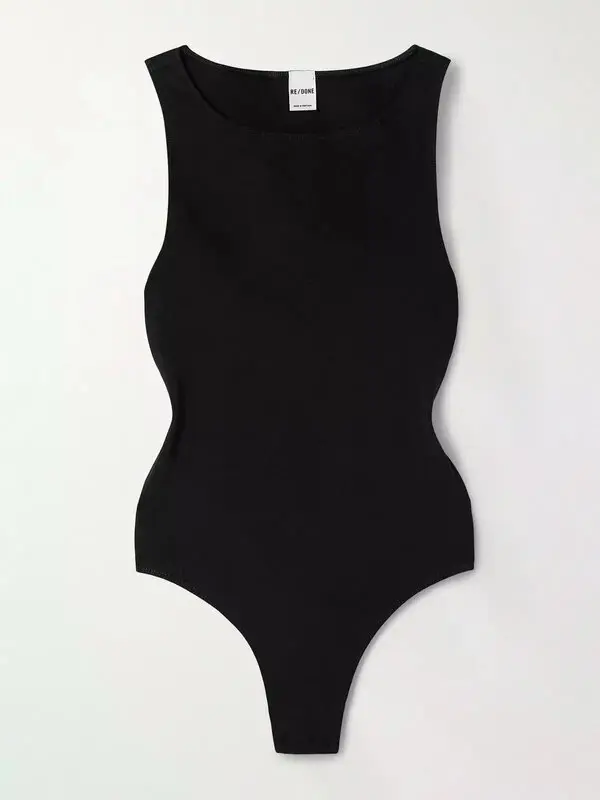 RE/DONE Cotton-blend Jersey Bodysuit - Black