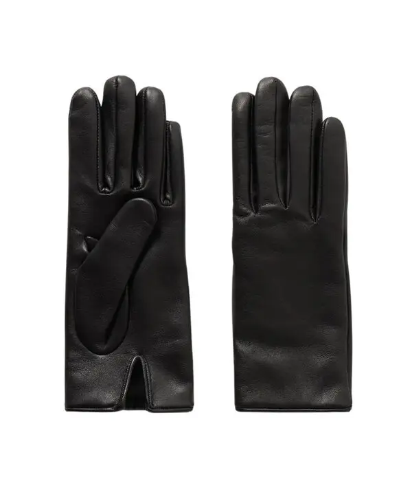 Saint Laurent Leather Gloves - Black