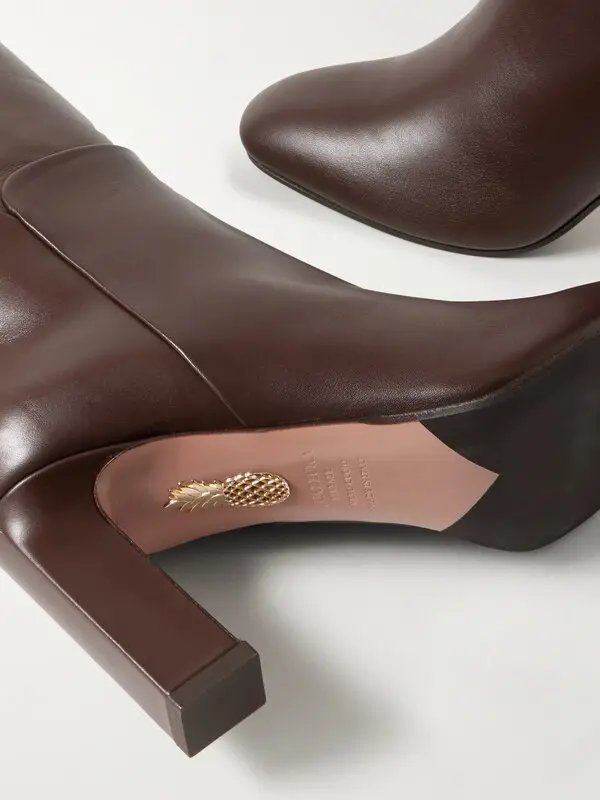 AQUAZZURA Sellier 85 Leather Knee Boots - Brown