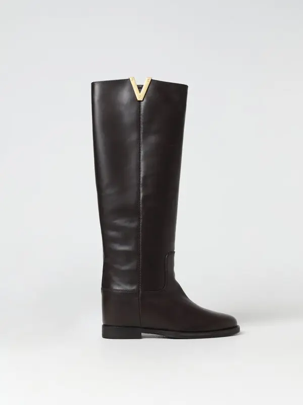 VIA ROMA 15 Smooth Calfskin Knee-high Boots With Medium Heel