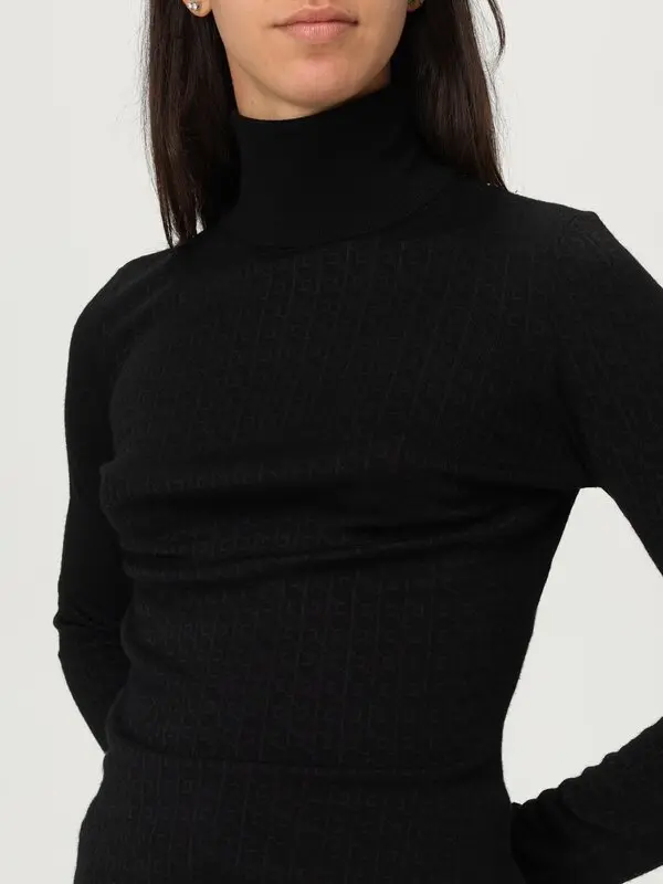 Elisabetta Franchi Fine Knit Turtleneck Sweater - Black
