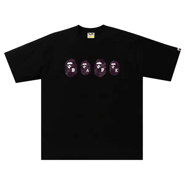 A BATHING APE Color Camo Ape Head Relaxed Tee /burgundy - Black