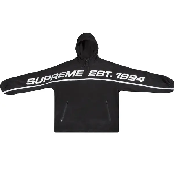 Supreme Polartec Half Zip Hooded Sweatshirt - Black