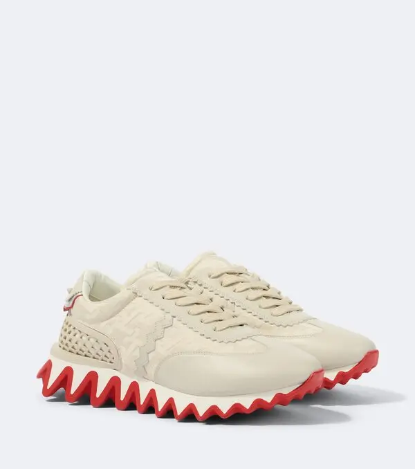 CHRISTIAN LOUBOUTIN Loubishark Leather Sneakers - Beige