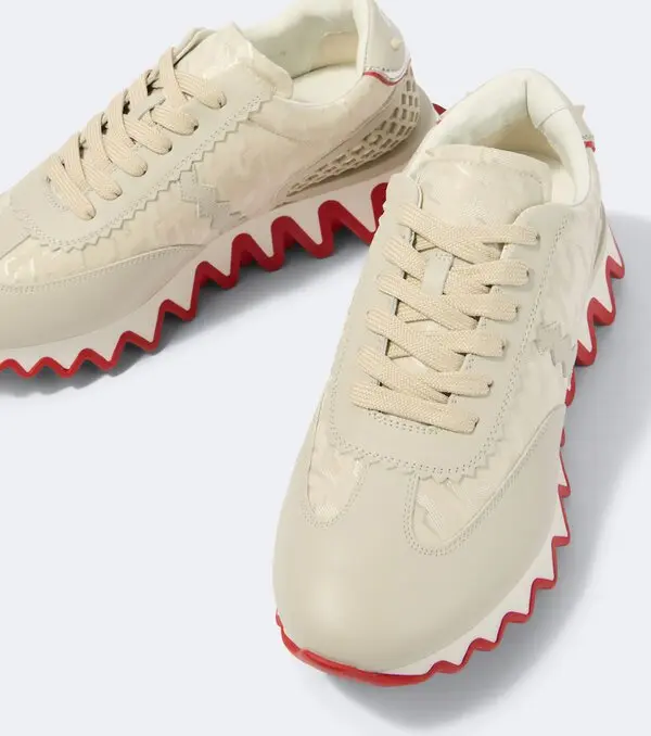 CHRISTIAN LOUBOUTIN Loubishark Leather Sneakers - Beige