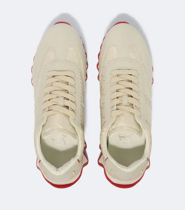 CHRISTIAN LOUBOUTIN Loubishark Leather Sneakers - Beige
