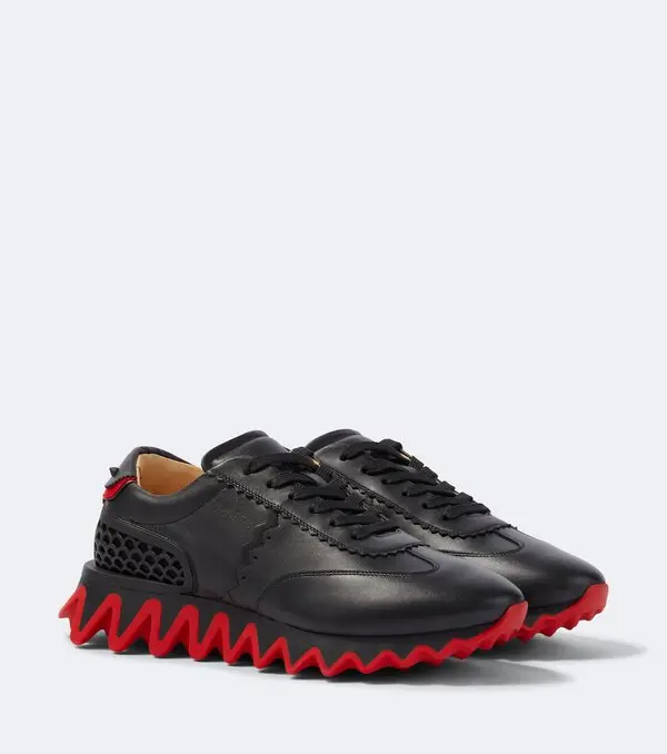 CHRISTIAN LOUBOUTIN Loubishark Leather Sneakers - Black/loubi