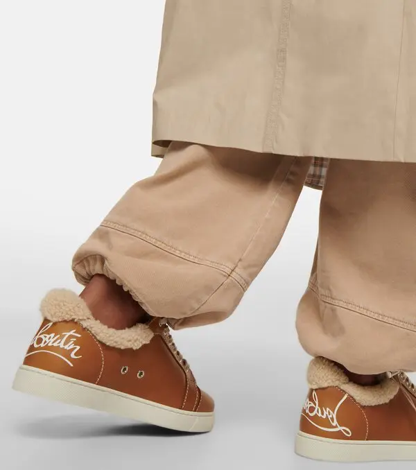 CHRISTIAN LOUBOUTIN Vierissima Shearling-trimmed Sneakers