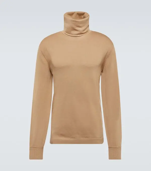Zegna Wool Turtleneck Sweater - Beige