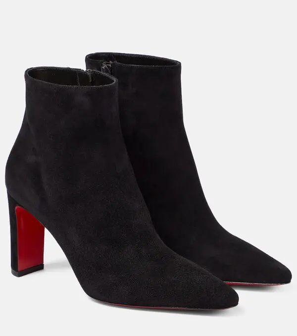CHRISTIAN LOUBOUTIN Suprabooty 85 Suede Ankle Boots - Black