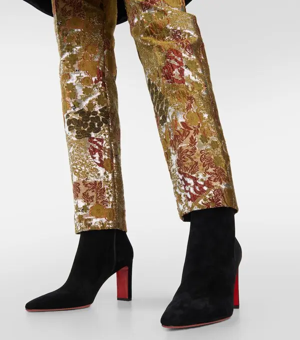 CHRISTIAN LOUBOUTIN Suprabooty 85 Suede Ankle Boots - Black