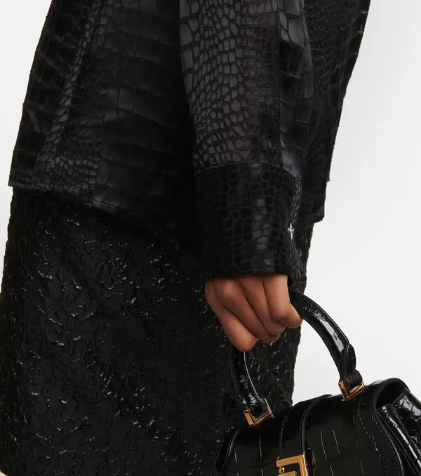 Versace Devoré Tie-neck Shirt
