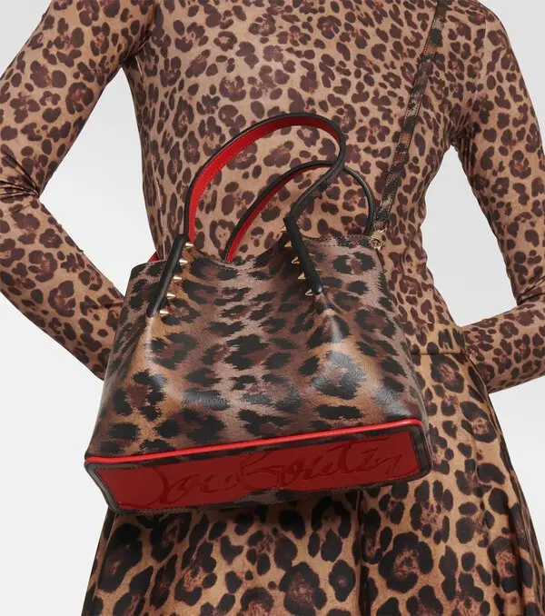CHRISTIAN LOUBOUTIN Cabarock Small Leopard-print Tote