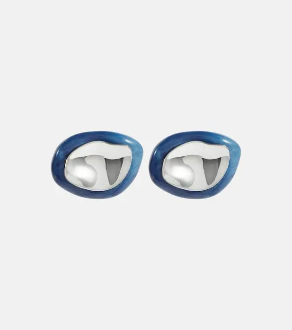 JIL SANDER Resin Stud Earrings - Silver