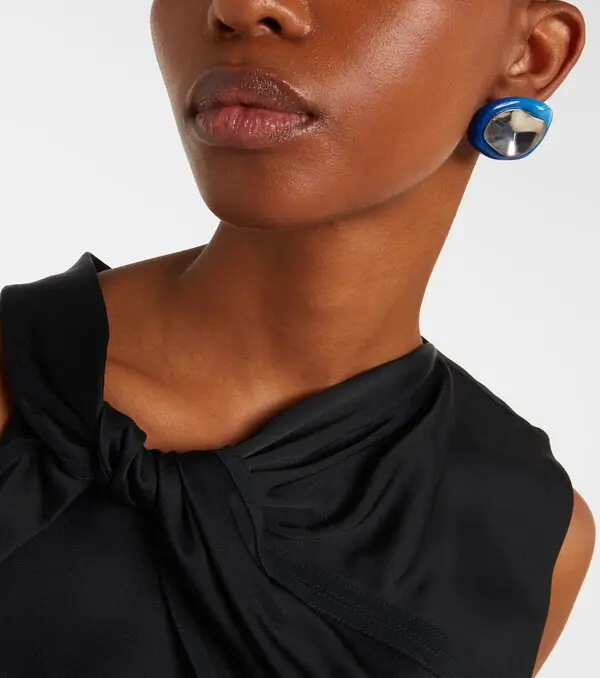 JIL SANDER Resin Earrings - Silver