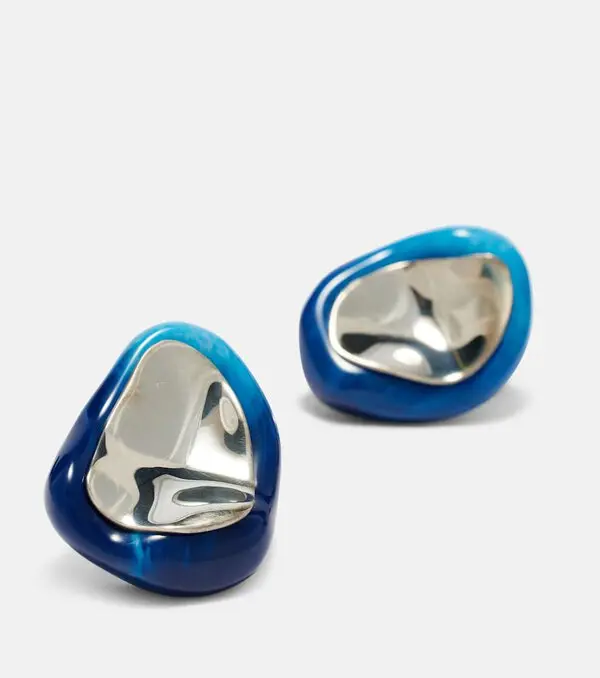 JIL SANDER Resin Earrings - Silver