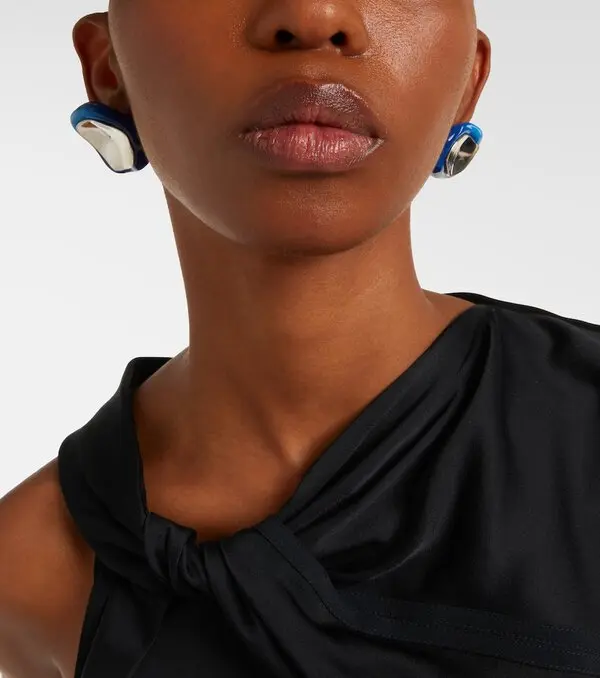 JIL SANDER Resin Earrings - Silver