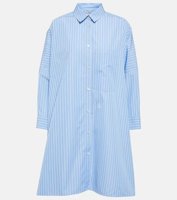 JIL SANDER Striped Cotton Poplin Shirt