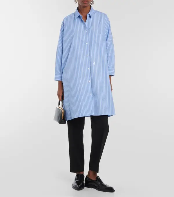 JIL SANDER Striped Cotton Poplin Shirt