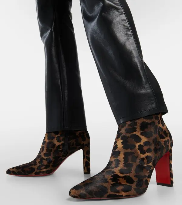 CHRISTIAN LOUBOUTIN Suprabooty 85 Leopard-print Ankle Boots - Brown