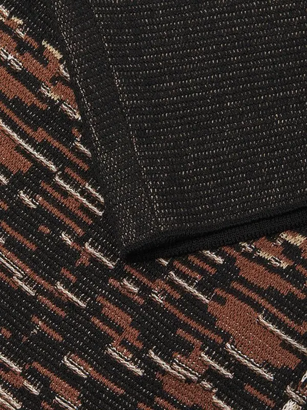 Ming Wang Plaid Jacquard Knit Turtleneck Tunic