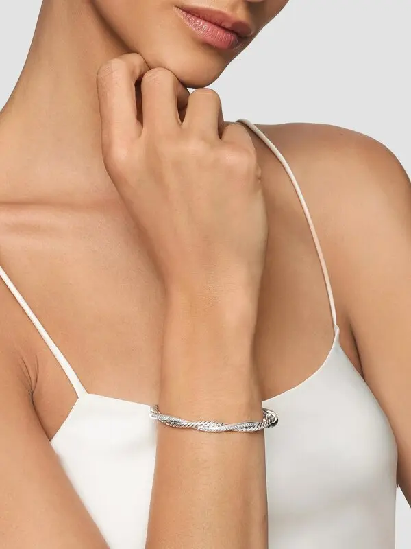 David Yurman Petite Infinity Bracelet In Sterling - Diamond