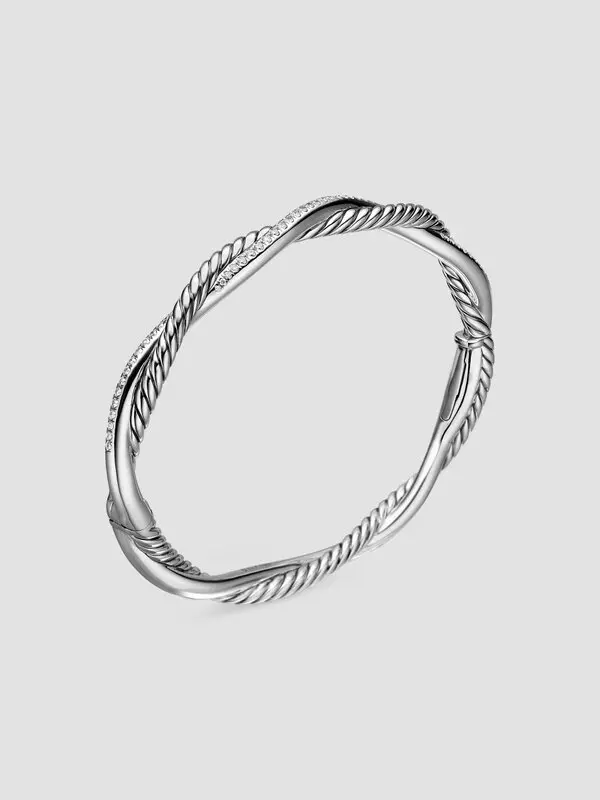 David Yurman Petite Infinity Bracelet In Sterling - Diamond
