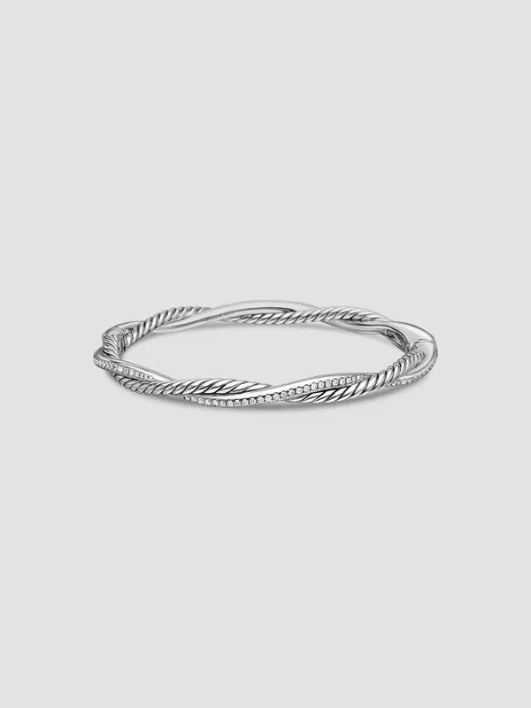 David Yurman Petite Infinity Bracelet In Sterling - Diamond