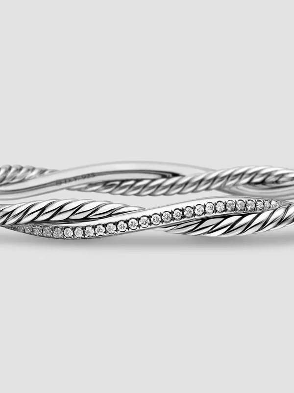 David Yurman Petite Infinity Bracelet In Sterling - Diamond