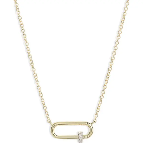 Meira T Diamond Lock Pendant Necklace - Yellow Gold