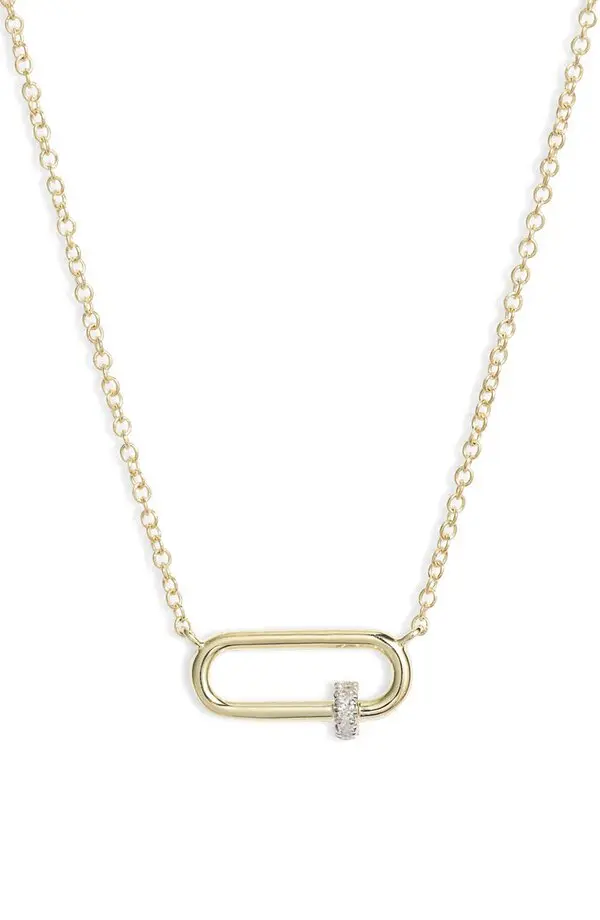 Meira T Diamond Lock Pendant Necklace
