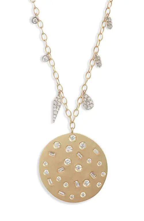 Meira T 14k Diamond Medallion Pendant Necklace - Yellow Gold
