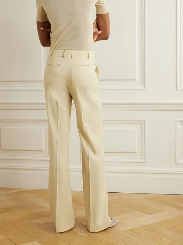 JOSEPH Morissey Stretch-wool Twill Straight-leg Pants - Neutrals