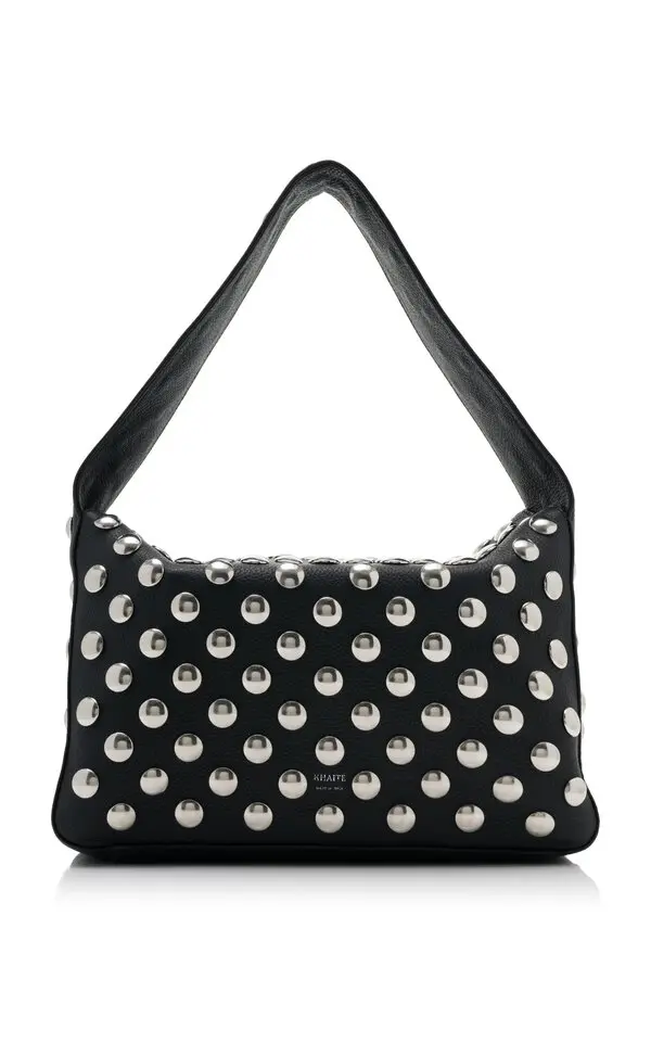 Khaite Elena Studded Leather Shoulder Bag - Black