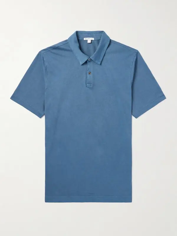 JAMES PERSE Supima Cotton-jersey Polo Shirt - Blue