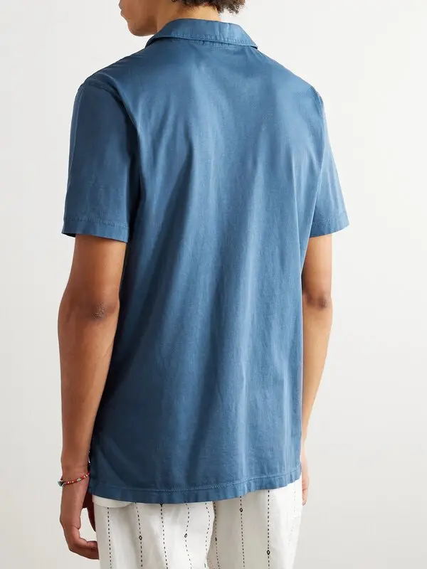 JAMES PERSE Supima Cotton-jersey Polo Shirt - Blue