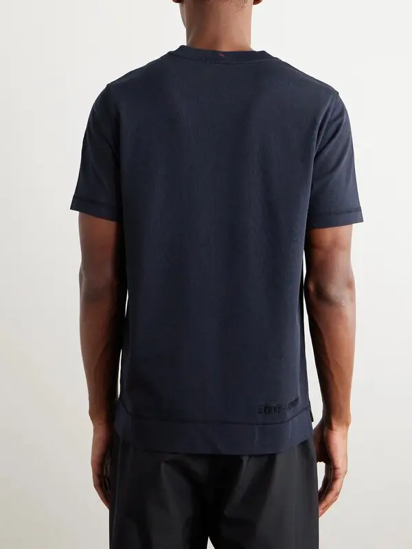 Moncler Slim-fit Logo-print Cotton-jersey T-shirt - Blue
