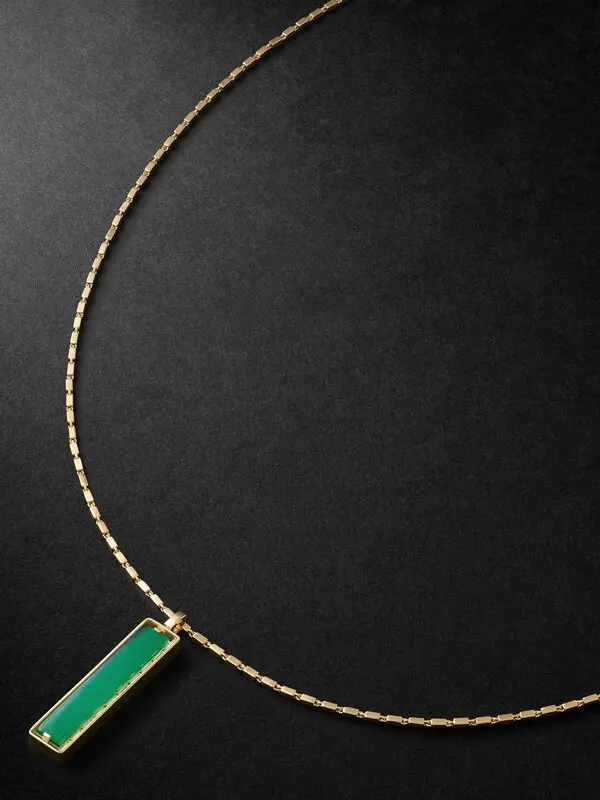 SUZANNE KALAN 18-karat Gold, Chalcedony And Diamond Necklace - Green