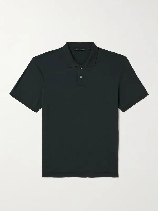 JAMES PERSE Luxe Lotus Cotton-jersey Polo Shirt - Blue